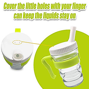 Kirimon Flow Control Spill Proof Cup with Two Style Lids - Spill-Resistant, Leak-Proof,Break-Proof Feeding Cup for Elderly,Disabled and Adults