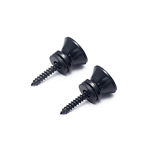 Metallor Guitar Strap Locks and Buttons End Pins with Mounting Screws and Washers for Electric Guitar Bass Acoustic Guitar Ukulele Mandolin. (Black)