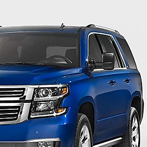 MOSTPLUS Power Heated Towing Mirrors Compatible for 2003-2006 Chevy Silverado Suburban Tahoe GMC Serria Yukon with Arrow Signal Light, Manul Telescoping (Set of 2) (Black)