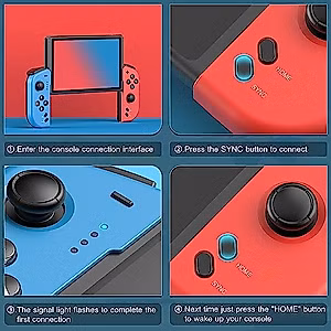 Poupouduck Suitable Big Hand Switch Controllers for Switch/OLED, Handheld Switch Pro Controllers Replace Switch Joycon, Split Pad Pro with Button Lights, Turbo, 4-Level Vibration, 6-Axis Gyro