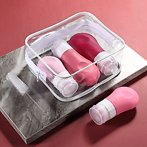 Gemice 16 Pack Travel Bottles Set for Toiletries,TSA Approved Travel Size Containers Leak Proof Silicone Squeezable Tubes Travel Accessories 2oz 3oz for Shampoo Conditioner Lotion Body Wash