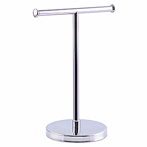 GERZWY Modern Free Standing Hand Towel Holder Tree Rack SUS 304 Stainless Steel Countertop Towel Ring Polished Finish
