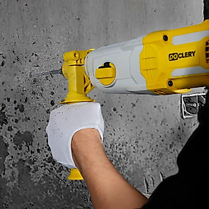 DOCLERY 1-1/4 Inch SDS-Plus Rotary Hammer Drill,7.5AMP,One Knob 4 Functions with Speed Adjustment, 5 SDS-Plus Bits