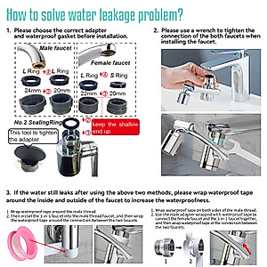 1440° Rotating Faucet Extender Aerator with Eight Water Purification Filter Replacement, Universal Splash Filter Faucet with Two Water Outlet Modes, Foldable Faucet Extender for Daily Washing