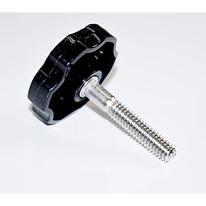 LocEzy 1/4"-20 x 1-1/2" Thumb Screw Stainless Steel Black Rosette Clamping Knob Thumbscrew Standard Coarse Threads Thumb Screws Made on USA (4)
