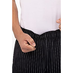 Chef Works Men's Designer Baggy Chef Pants, Black W/ Wht Pinstripe, X-Large