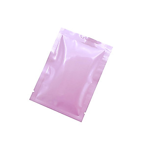 200PCS Glossy Light Pink Metallic Mylar Foil Open Top Sample Bags 6x9cm (2.3x3.5")
