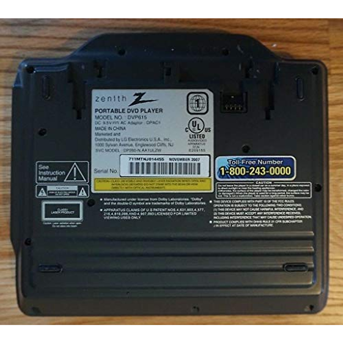 Zenith 7 Wide LCD Portable DVD Player DVP615