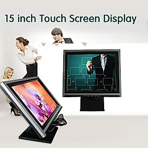 15 Inch POS Touch Screen LED Monitor 1024x768 Resolution Stand VGA for POS Retail Kiosk