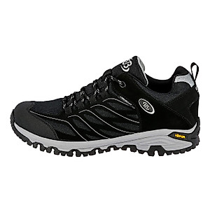 Brütting Unisex Low Rise Hiking Shoes, Black Black Grey, 7 US Men