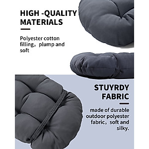 VOQNIS Indoor Outdoor Adirondack Chair Cushion, Patio Rocking Chairs Cushions, Waterproof Sun Protection (Grey)