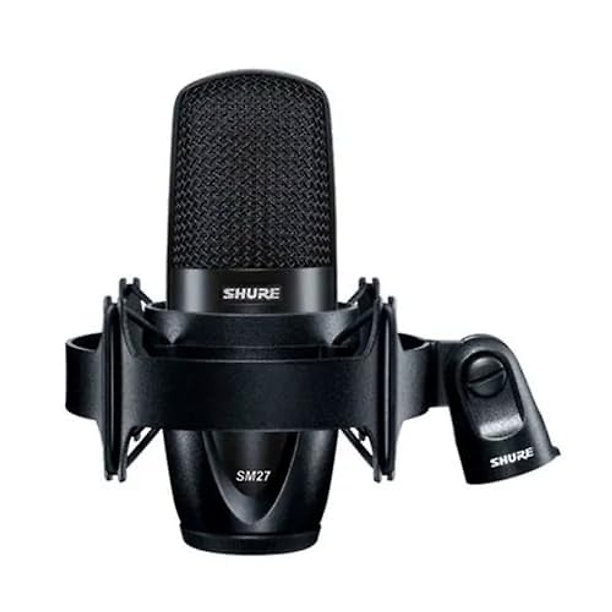 Shure SM27 Professional Large Diaphragm, Side-Address Cardioid Condenser Microphone for Stage or Studio with A32M ShureLock Swivel Adapter and Zippered Carrying Bag (SM27-SC)