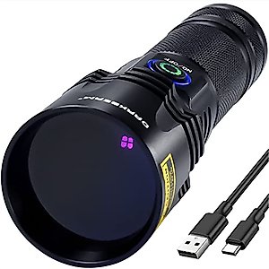 DARKBEAM UV Flashlight Black Light 365nm Woods lamp, USB-C Rechargeable Filtered Blacklight, LED Ultraviolet 20W Powerful Handheld Detector for Pet Urine, Mineral, Fluorescent, Resin Curing