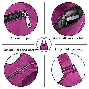 Mynos Hobo Bag Big Shoulder Bag For Women Tote Bag Purse Multi-function Nylon Handbag Travel Organzier (Black)