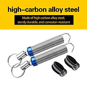 Crynod 2 PCS Car Trunk Lid Modification Spring Accessory with Clamp, Adjustable Metal Vehicle Lifting Spring Accessories, Universal Automotive Trunk Spring Replacement for SUV Truck RV (Silver)