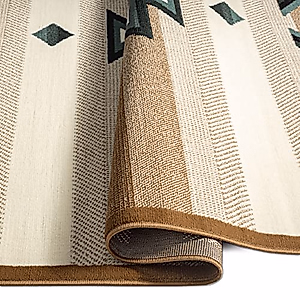 Home Dynamix Premium Sagrada Southwestern Geometric Area Rug Beige/Green, 5'2"x7'4"