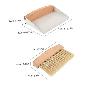 JEWEDECO 1 Set Small Broom Dustpan Trash Can Mini Desktop Broom Handheld Keyboard Housekeeping Cleaning Broom Tabletop Pan and Brush Car Hand Broom Brush Small Work Desk Nylon White