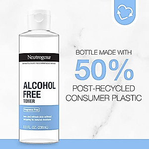 Neutrogena Alcohol-Free Gentle Daily Facial Toner, Fragrance-Free Face Toner to Tone & Refresh Skin, Toner Gently Removes Impurities & Reconditions Skin, Hypoallergenic, 8 fl. oz
