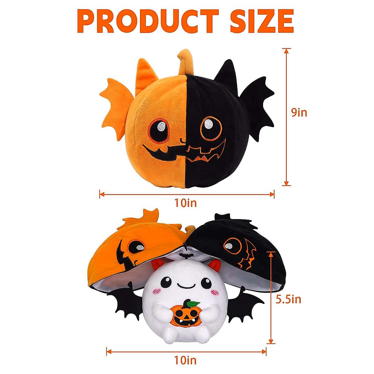 NJXQLL Halloween Plush Toys, Halloween Stuffed Animal Plush Pillow, Pumpkins Ghosts Halloween Plushies Toys for Adults and Kids, Halloween Christmas Birthday Party Home Decor