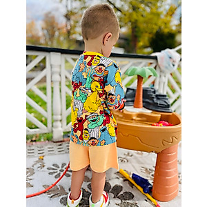 Sesame Street Elmo Cookie Monster Big Bird Little Boys T-Shirt and Shorts Outfit Set Multicolor/Orange 7-8