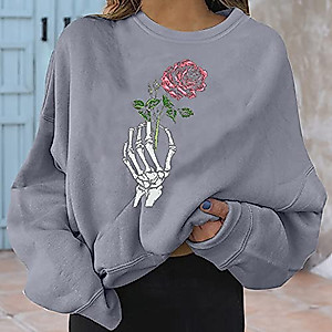 Puff Sleeve Clothes Aesthetic Notched v Neck Oversized Button Down Shirt Oversized Tshirts Shirts for Women Halloween Pumpkin Oversized Halloween Sweatshirt Women Flannel Shirts for Women with