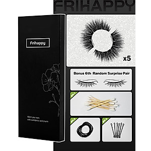 Eyelashes Lashes False Eyelashes Natural Eyelashes Wispy Lashes Mink Lashes False Eyelashes Natural 6 Pairs Frihappy DW6-Sexy