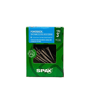 SPAX #10 x 3 Exterior Trim Head Stainless Steel Wood Deck Screws Powerdeck Torx T-Star Plus (66 EA) 1 LB Bit Included Double Threaded Rust Resistant