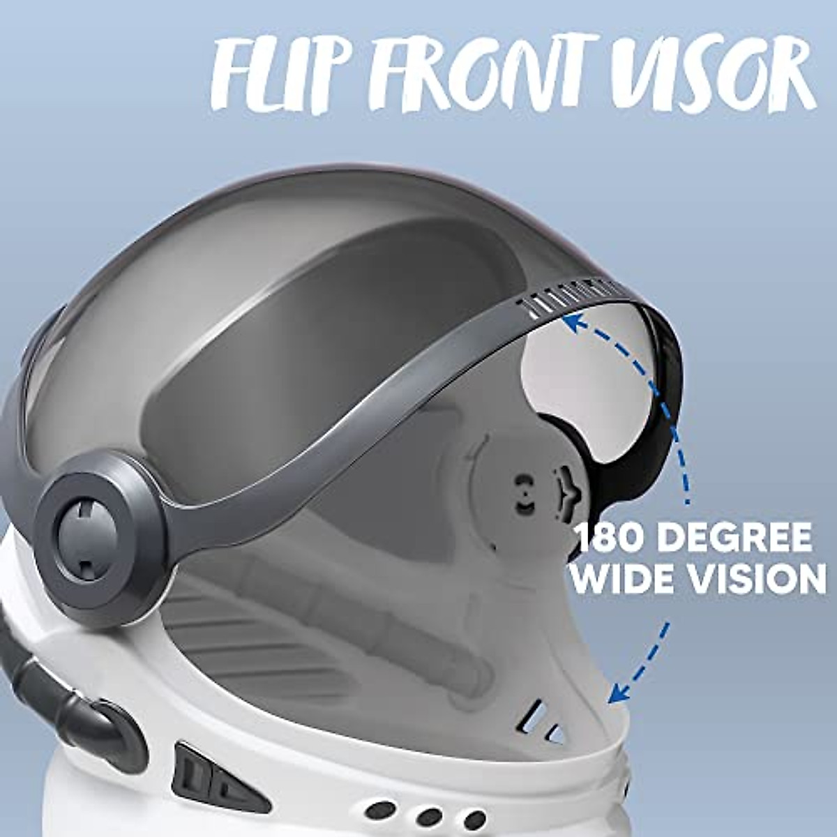 Spooktacular Creations Astronaut Helmet with Movable Visor and Vents Design, Pretend Play Toy Set, School Classroom Dress Up, Role Play Accessory, Halloween and Christmas Gift Stocking, Party Favor Supplies, Unisize 10.5×9.5×8.5IN