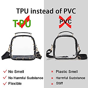 Suelinvy Clear Bag Stadium Approved - Clear Crossbody Bag Stadium Approved, Adjustable Zipper Concert Clear Shoulder Bag