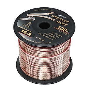 High Performance 16 Gauge Speaker Wire, Oxygen Free Pure Copper - UL Listed Class 2 (50 Feet Spool)