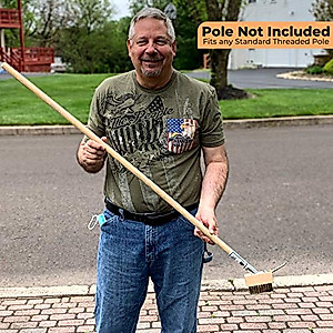 Moss Removal Deck Crevice Tool- Grout Brush Cleaner Wire Brush with Scraper, Decking Cleaner Remover for Cracks. Paver Cleaning for Bricks, Flagstone, Concrete, Pavements,Hoe