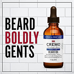 Cremo Beard Oil, Cooling Citrus & Mint Leaf, 1 fl oz - Restore Natural Moisture and Soften Your Beard To Help Relieve Beard Itch