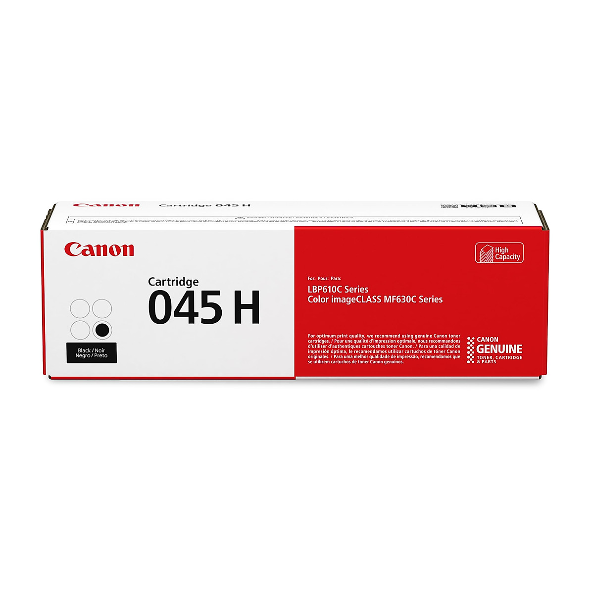 Canon Genuine Toner, Cartridge 045 Black, High Capacity (1246C001), 1 Pack, for Canon Color imageCLASS MF634Cdw, MF632Cdw, LBP612Cdw Laser Printer,High Yield Black