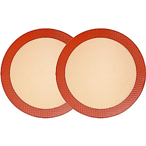 TANYIONE Round 9" Silicone Non-Stick Baking Mat for Pizza(2 Pack)