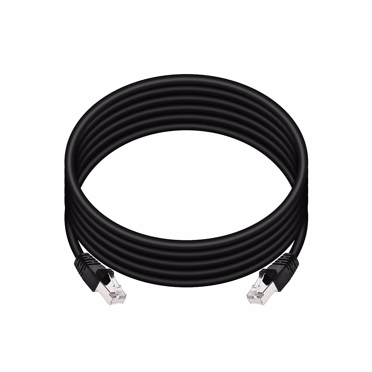 Monoprice - 124360 Cat6A Ethernet Patch Cable - Network Internet Cord - RJ45, 550Mhz, STP, Pure Bare Copper Wire, 10G, 26AWG, 10ft, Black