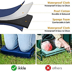 Garden Kneeler Seat and Bench Heavy Duty (Hold 330lbs-150kg), Upgraded Thicker & Wider Soft Detachable Kneeling Pad, Garden Kneeler & Stool with 2 Tool Pouches, Garden Gift for Women & Men, Navy Blue