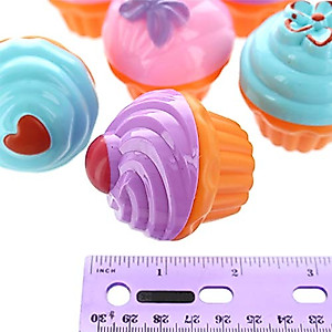 GIFTEXPRESS 6 PCS Pretend Play Food Dessert Set, Mini Toy Cupcakes for Kids, Petite Pastries Toys