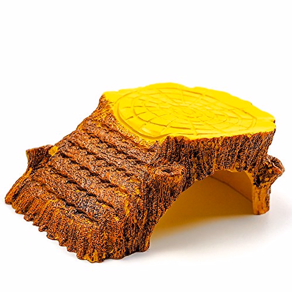 OMEM Natural Reptile Basking Ramp Terraces Resin Made (Tree Stump)
