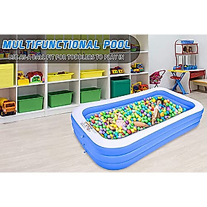 Inflatable Swimming Pools 120" X 72" X 22"Full Size Splashing Pool for Adults, Kids, Toddlers, Blow up Paddling Pool for Indoor,Outdoor, Garden, Courtyard, Summer Party