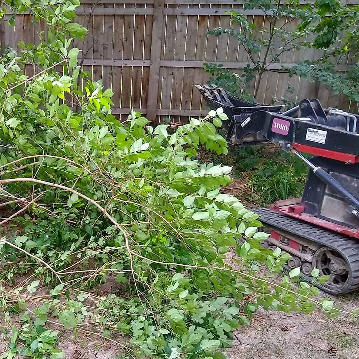 Titan Attachments Mini Skid Steer Stump Bucket Attachment, Stump Bucket for Compact Skid Steer with Toro Style Mounting, Serrated Leading Edge & Replaceable Teeth, Durable Mini Excavator Bucket