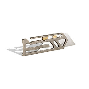 Aerocrafted Sideslip Utility Knife, EDC Everyday Carry, Razor Blade, Made in the USA (Titanium/Bronze, Right-handed)
