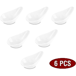 MALACASA Porcelain Sauce Dip Bowls, Ceramic Serving Dish Condiment Set, Small Snack Bowls for Seasonings/Appetizers/Relish, Set of 6, Series Ramekin