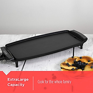 Black+Decker Electric Griddle with Removable Temperature Probe, Indoor Grill, Pancake Griddle, Black, GD1810BC