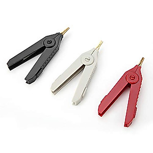Alligator Clips, P2004 3Pcs Copper Gold Plated LCR Kelvin Test Clip 20A