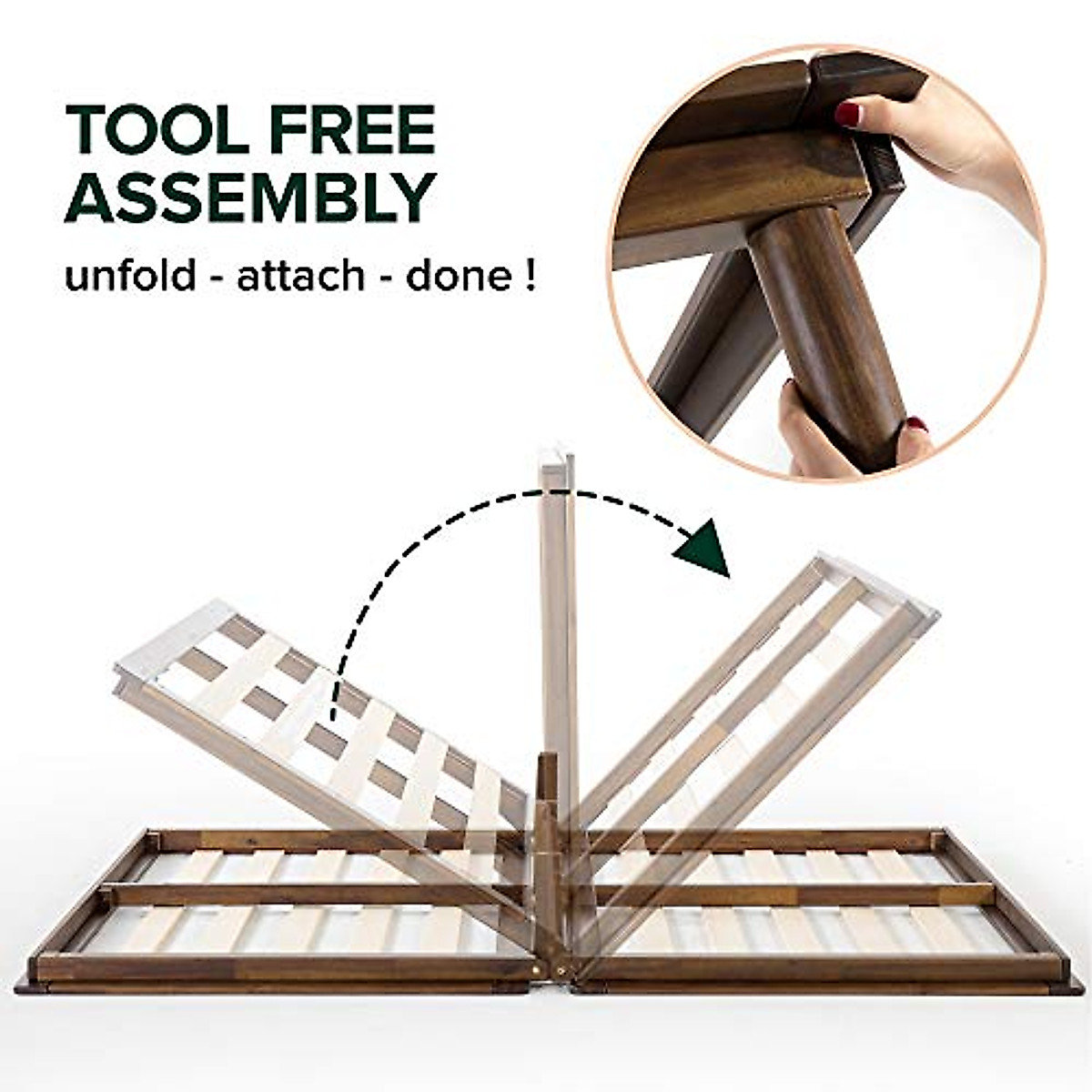 ZINUS Bobbie 10 Inch Wood Platform Bed Frame, Full Size, Mattress Foundation with Sturdy Acacia Wood Slat Support, No Box Spring Needed, Tool Free Assembly
