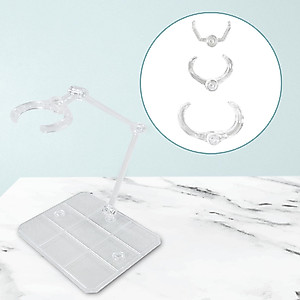 UGPLM Assembly 1/144 Action Figure Stand Display Holder Base Model Stand Support Stand Transparent for Models Figure, Style A