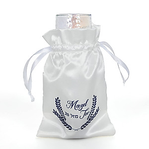 DOUDIZHU Chuppah Breaking Glass for Jewish Wedding, Jewish Wedding Glass for Couples, Wedding Ceremony Marriage Engagement Gift, Iridescent Glass Vessel for Groom with Drawstring Bag