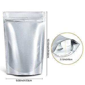 50Pack 1 Gallon Mylar Bags for Food Storage And 100Pcs Oxygen Absorbers 300cc, 9.8 Mil Heavy Duty Mylar Bags 14"x10" - Resealable Smell Proof Bags for Candy, Grains, Wheat - Long Term Food Storage