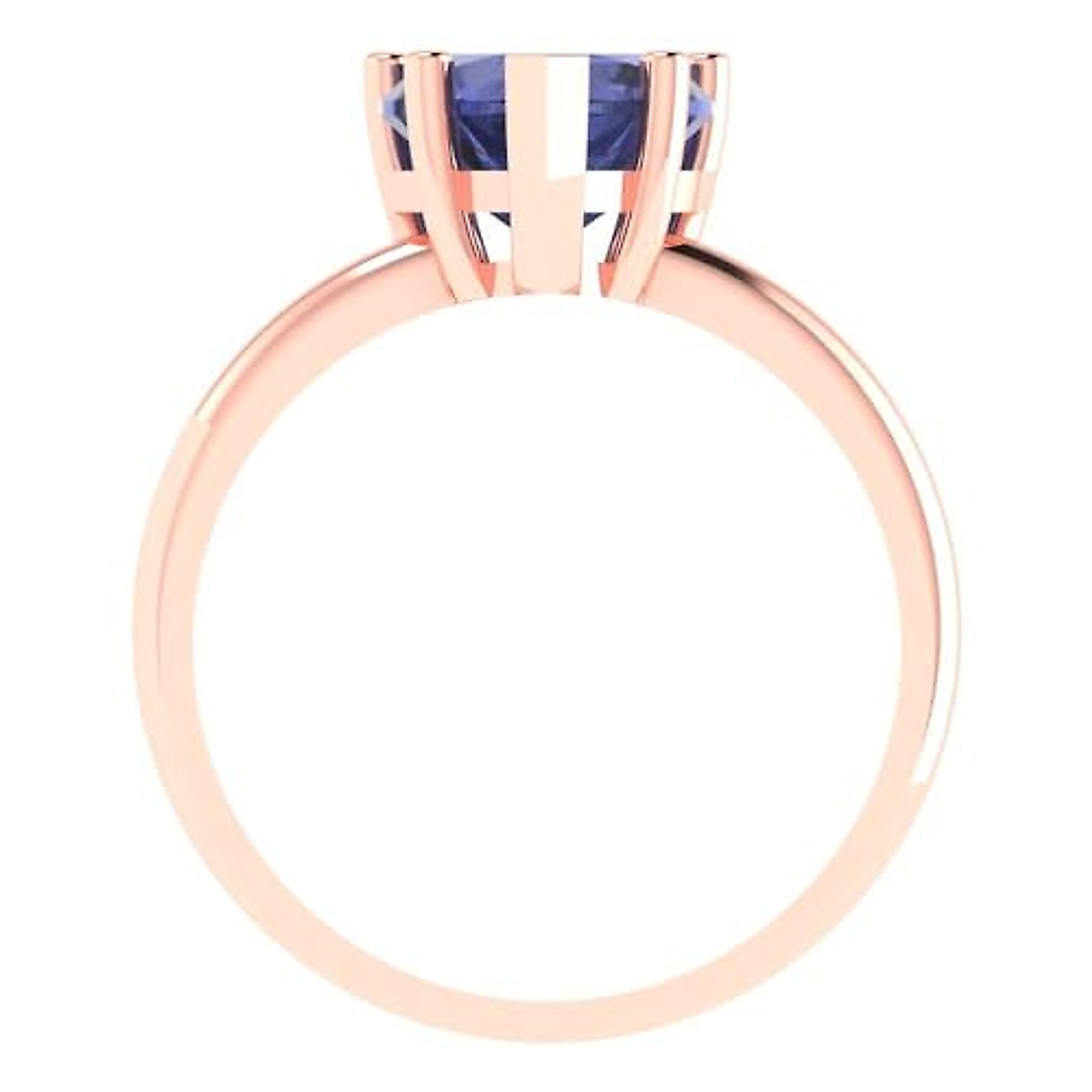 Clara Pucci 2ct Heart Cut Custom Engraving Tanzanite Engagement Wedding Solitaire W/Accent Ring 18K Rose Gold for Women Size 9.75
