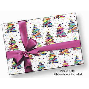 Stesha Party Rainbow Christmas Tree Wrapping Paper Present Gift Wrap 30 x 20 Inch (3 Sheets)